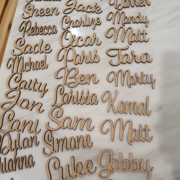 MDF Laser Cut Names | Wedding Place Names | Table Decoration - Etsy ...