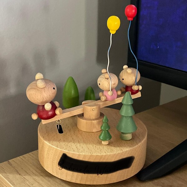 Personalised Ballerina Musical Carousel Wooden, Custom Heirloom Music ...