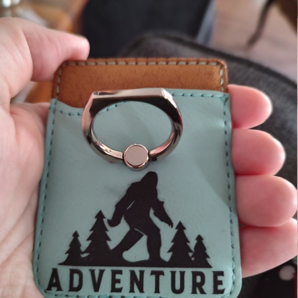 Card Wallet With Ring | Personalized Leather Phone Wallet ...