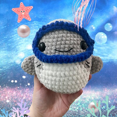 Shark Plushie With Goggles Crochet Pattern inspired by Gordon the Shark ...