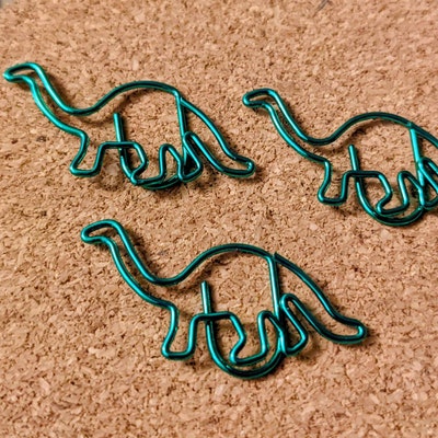 Dinosaur Paper Clips / Cute Paper Clips/ Animal Binder Clips/ Metal ...