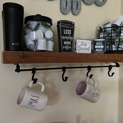 Under Shelf Coffee Mug Rack - Etsy