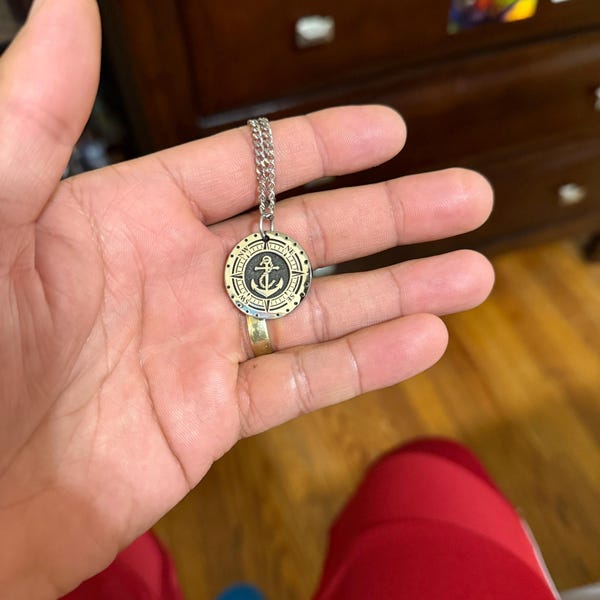 Dog Paw Print in Human Hand, Gift for Dog Lovers. Men's Necklace ...