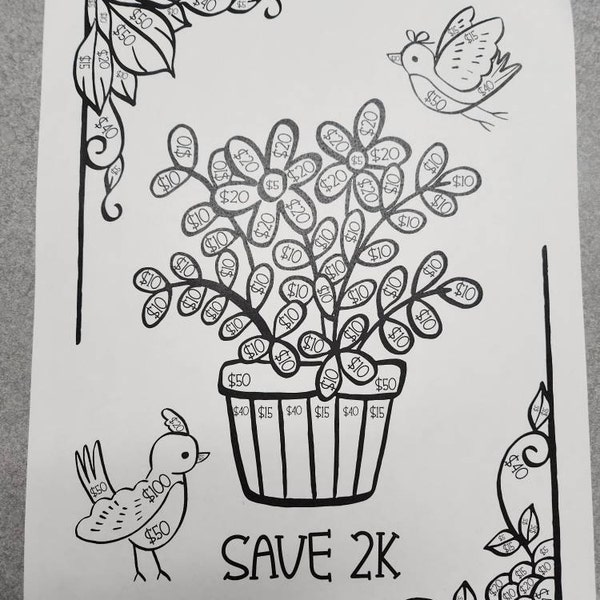 Save 2k While Colouring in Your Savings Tracking Chart | Printable ...
