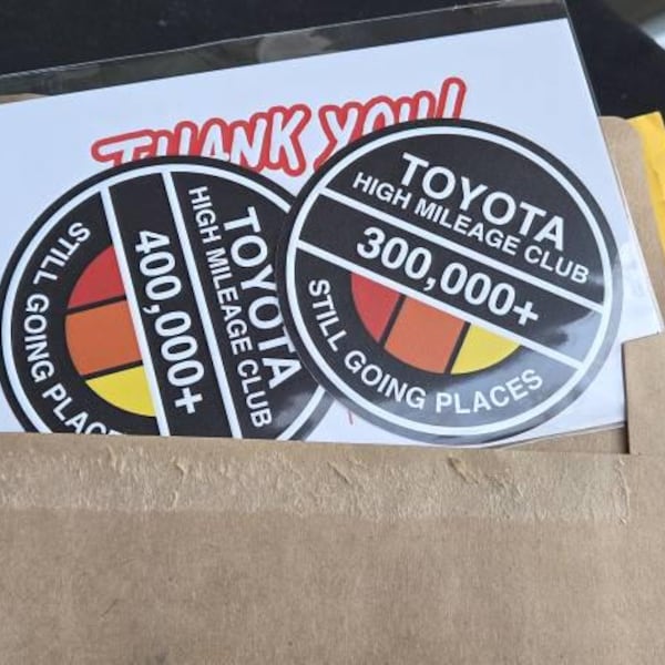 Toyota High Mileage Club Vinyl Sticker - Japanese Vintage Retro Decal ...