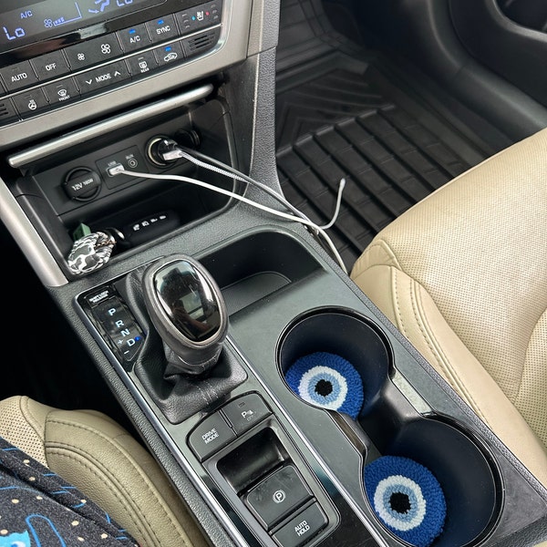 Set of 2 Blue Car Coasters,cute Car Accessories,customisable Car Decor ...