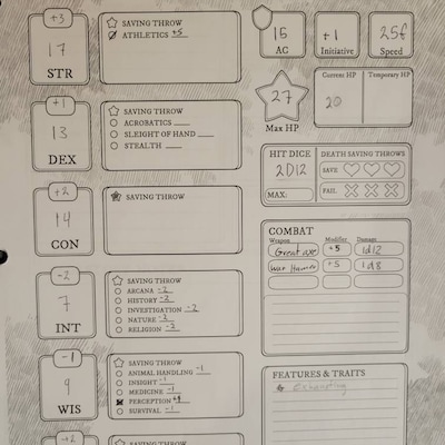Ultimate D&D 5e Character Sheet 10 Pages - Etsy