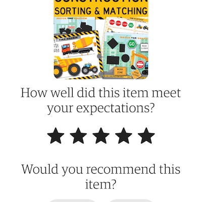Construction Vehicles Sorting & Matching Printable Busy Book. Truck ...