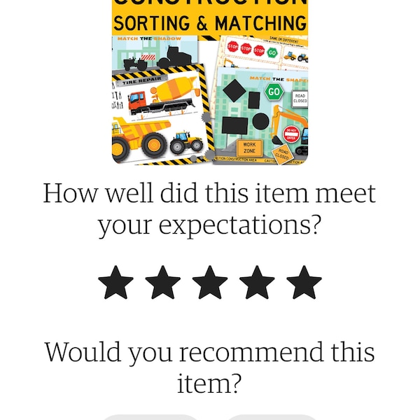 Construction Vehicles Sorting & Matching Printable Busy Book. Truck ...