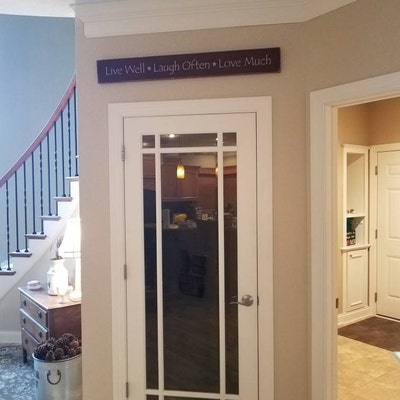 S 109 Wooden Handmade Long Sign. Live Well Laugh Often Love Much. 44 X ...