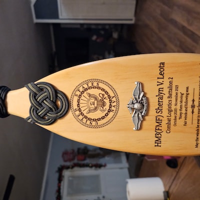 MILITARY PADDLE With Engraved Logo and Personalized Message - Etsy