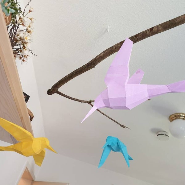 Papercraft Birds, How to Make 3D Paper Craft, Paper Sculpture Pattern ...