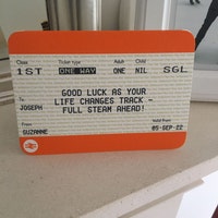 Personalised Train Ticket Good Luck Card, Train Ticket, Good Luck Card ...