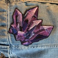 Amethyst Crystals Iron on Patch for Jackets, Large Patch, Cute Patches ...