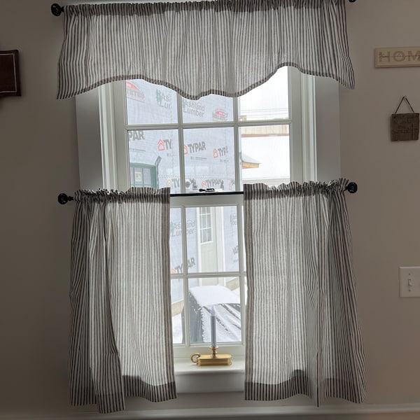 ROOSTER CHICKEN Kitchen Window Valance, Kitchen Window Curtains, Window ...