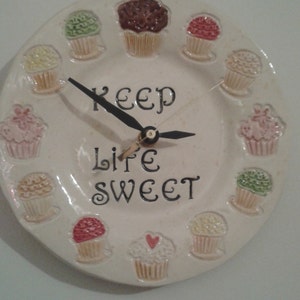 Clock Ceramic Cupcake Design Bakery Decor Kitchen Decor Home Decor ...