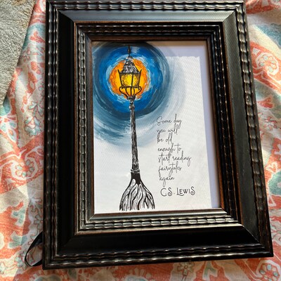 C.S. Lewis Quote Art, Narnia Art, Narnia Lamp Post, Literary Art ...