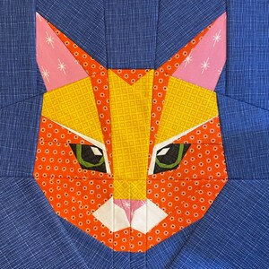 FPP - Cat Face Quilt Block - Etsy