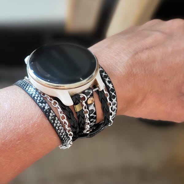Garmin Venu Watch Band Snake Skin Gold Chain Bracelet for Garmin Venu ...