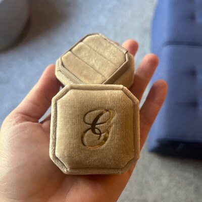 Custom Wedding Ring Box Monogram Ring Bearer Personalized Velvet Ring ...
