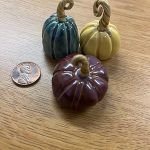 Hand Made Ceramic Stoneware Mini Miniature Pumpkin Pumpkins Fall Decor ...