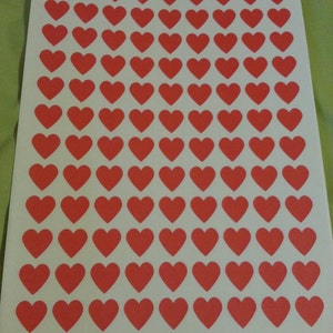 Heart Sticker Red Heart Sticker Mini Heart Stickers Set - Etsy