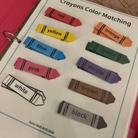 Color Matching Game, Busy Book Printable, Educational Activity ...