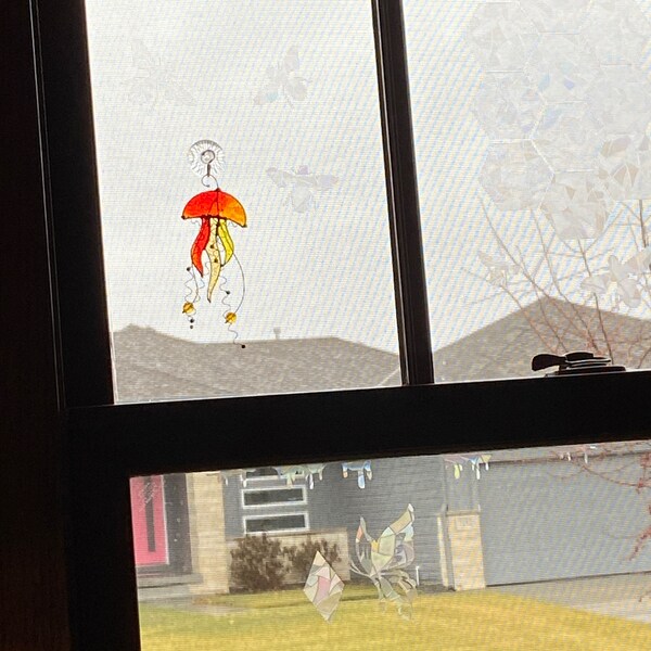 Stained Glass Jellyfish Suncatcher Sunshine Party Decor Сustom Stained ...