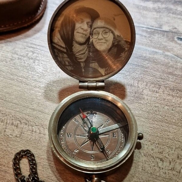 Your Handwritten Engraved Compass, Couple Anniversary Gift ...