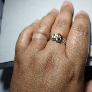 Stackable Gold Rings Gold Stack Ring Set 2 Birthstone | Etsy