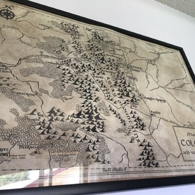 Colorado Map / Tolkien Inspired / Free US Shipping - Etsy