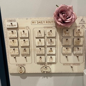 Wooden Daily Routine Board, My Daily Routine, Child's Routine, Task ...