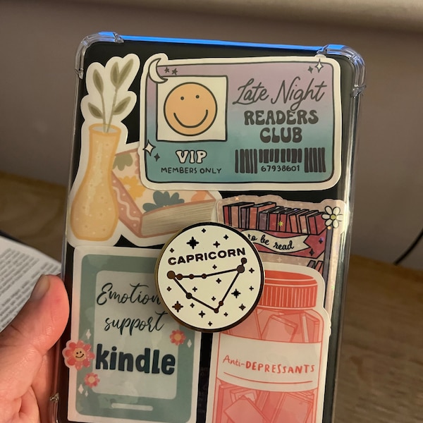 Late Night Reading, Bookish Stickers for Kindle, Kindle Stickers for ...