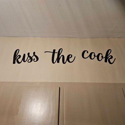 Kiss the Cook Metal Words Kitchen Decor Kitchen Backsplash Decor Stove ...