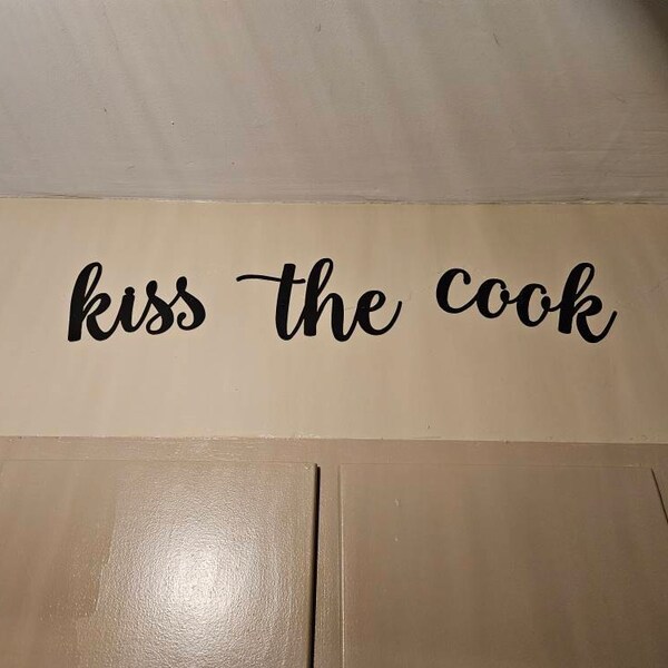 Kiss the Cook Metal Words | Kitchen Decor | Kitchen Backsplash Decor ...