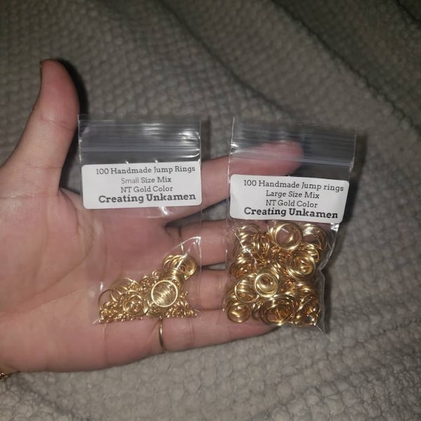 100 Handmade Non Tarnishing Gold Colored Jump Rings You Pick Gauge 14 ...
