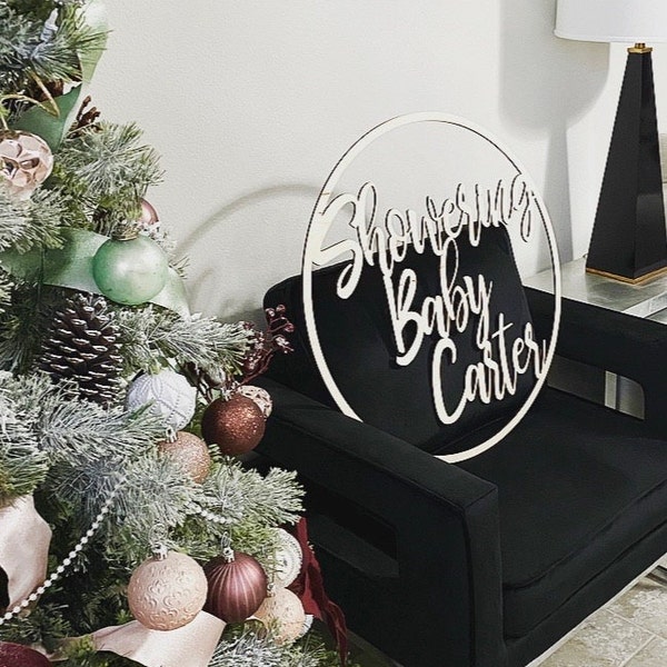 Custom Circle Frame Wood Cutout Sign, Event Cut Out, Door Hanger ...