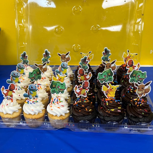 Pikachu Pokémon Cake Toppers Decorations Pikachu Cupcake Toppers ...
