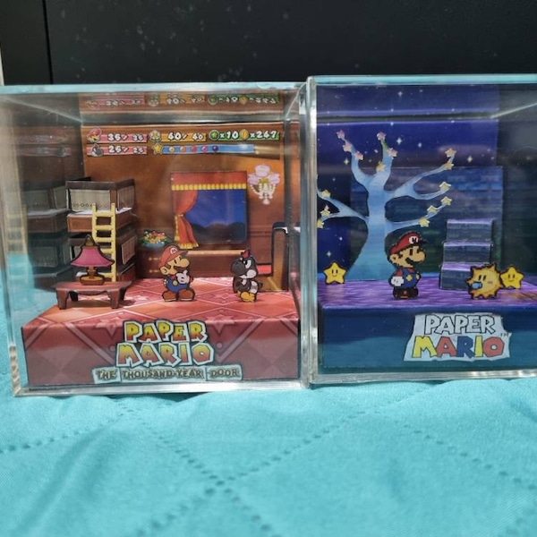 Paper Mario Thousand Year Door 3D Diorama Cube - Doopliss Fight - Etsy
