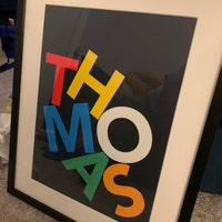 Personalised Name Print Stacked Letters in Muted Colours, Baby Nursery ...