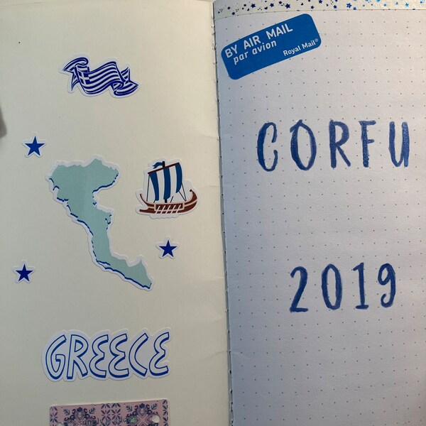 A5 Sticker Sheet Corfu Landmarks Vinyl Stickers - Greece Greek Beach ...