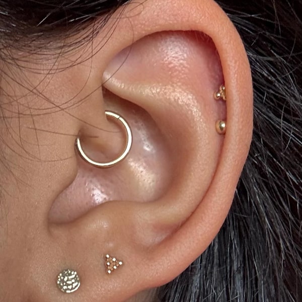 14K Gold Spaceship Threadless Push-in Labret Stud/rocket UFO Earrings ...