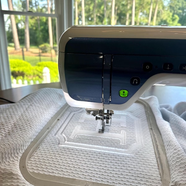 Embossed Square & Clover Royal Monogram Embroidery Design Bundle for ...