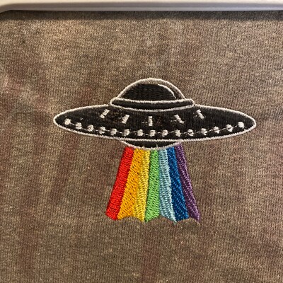 Rainbow UFO Embroidery Design Instant Download - Etsy