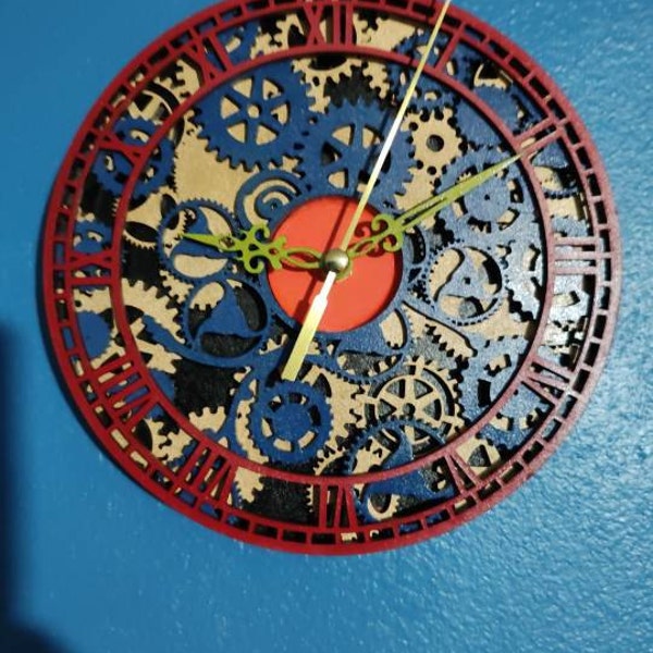 Gear Wheel Wall Clock Laser Cutting File. Layers Are Individual and ...