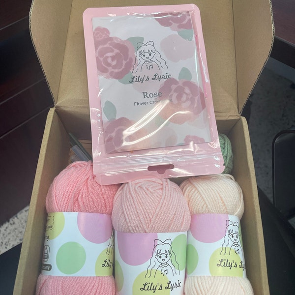 Rose Crochet Kit: DIY Craft Gift With Video Tutorial - Etsy