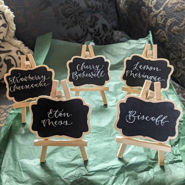 Personalised Mini Chalkboard Easel: Hand Lettered Food Signs - Etsy