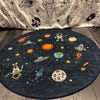 Space Themed Cute Kid's Rug|adventurous Astronaut Childen's Mat|navy ...