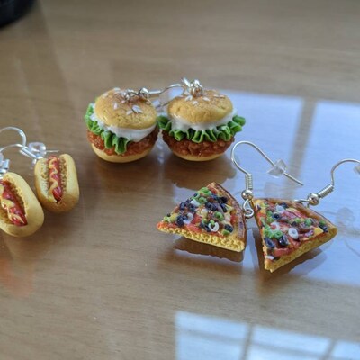 Chicken Sandwich Dangle Earrings - Etsy