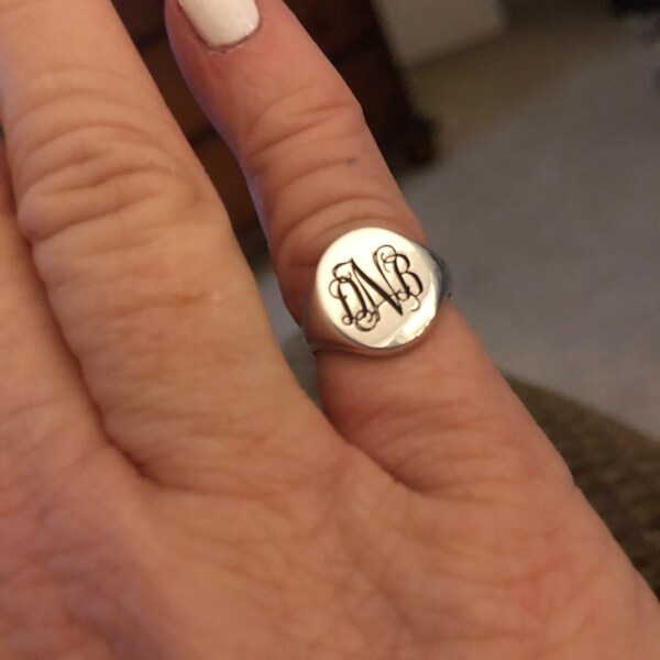 Monogram Ring-personalized Signet Ring-initial Signet Ring-signet Ring ...